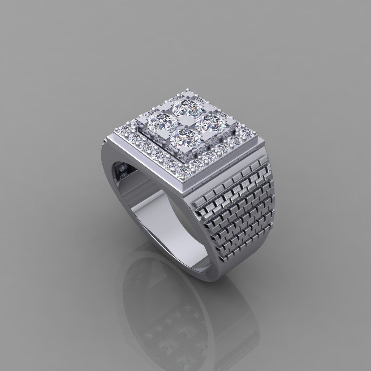 Design Mens Ring 3d Model and Render Detail 3D model 3D printable | CGTrader