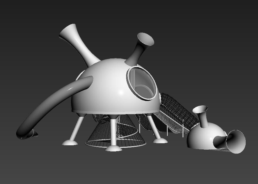 Alien explore space children playground 3D model | CGTrader