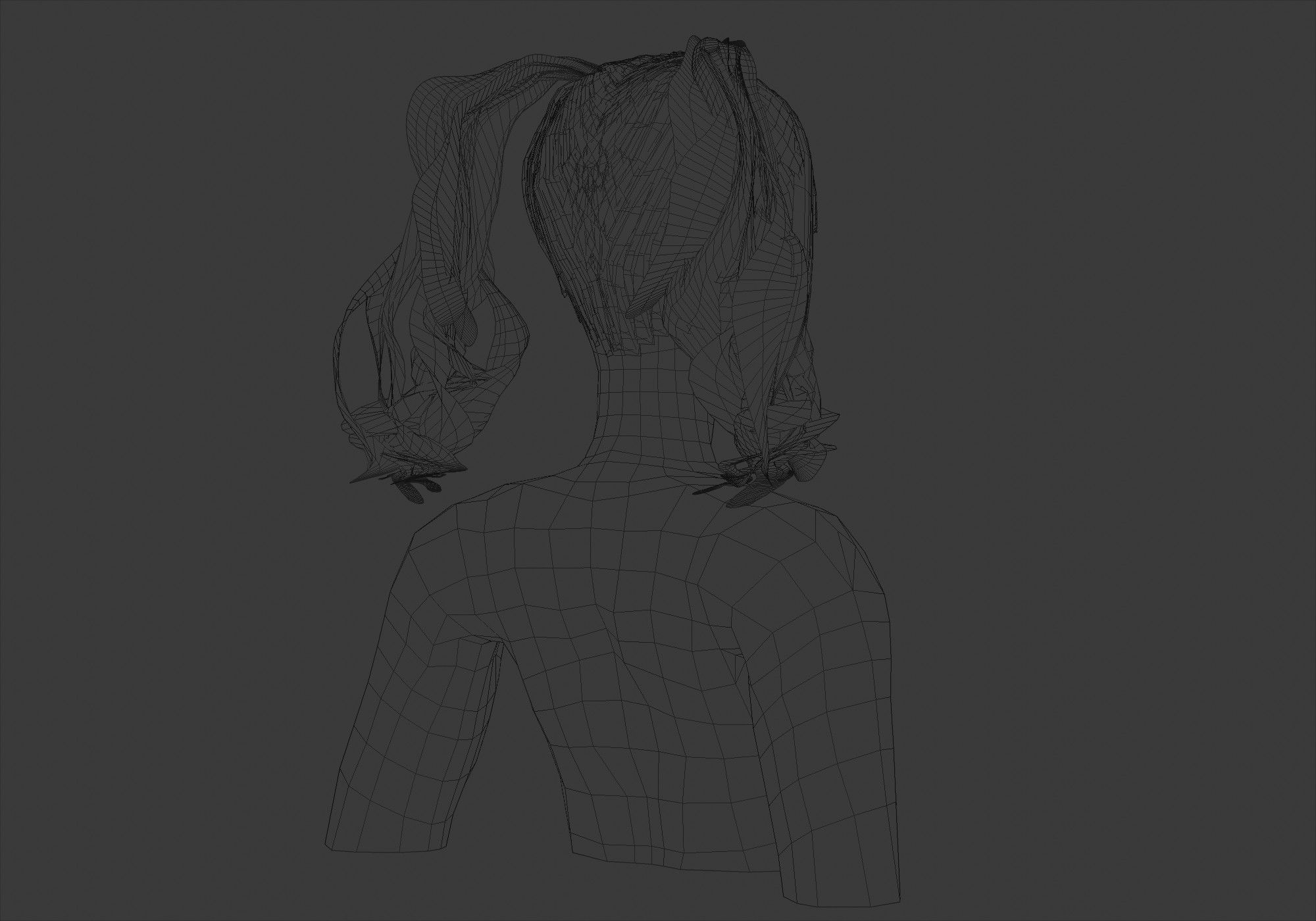 Wavy Pigtails Hairstyle V21097 3D model | CGTrader