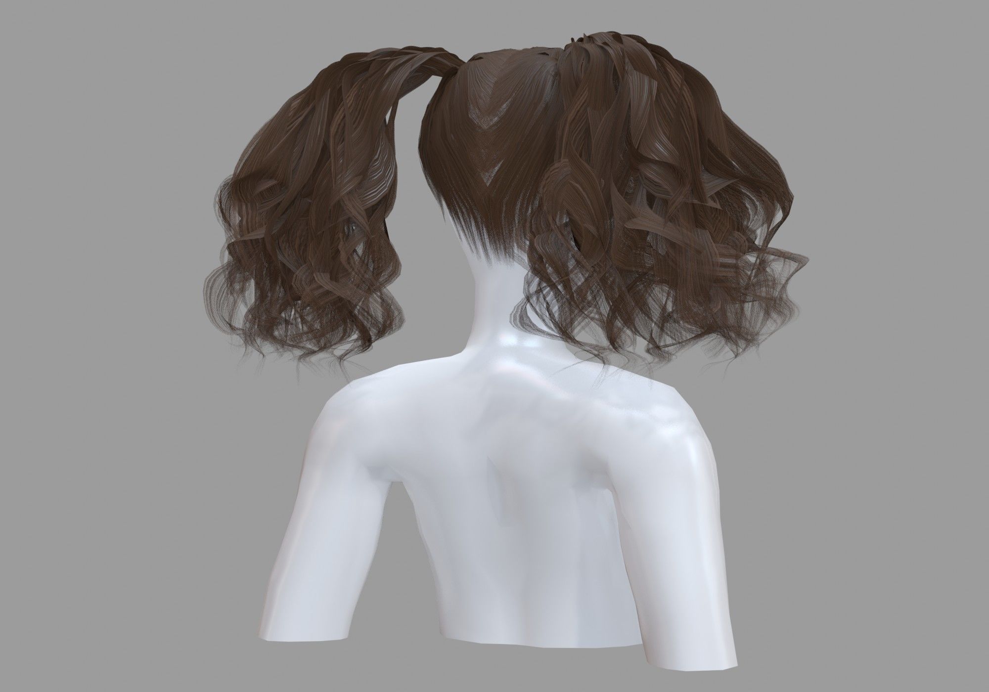 Pigtails Wide Hairstyle 3D model | CGTrader