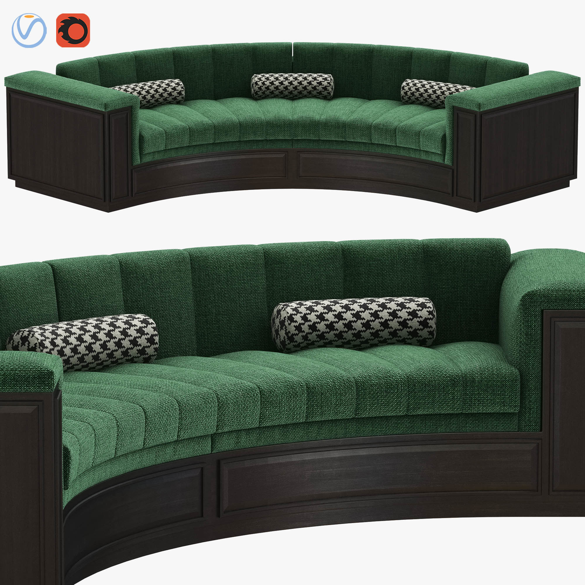Quarter Round Seating 3D model | CGTrader