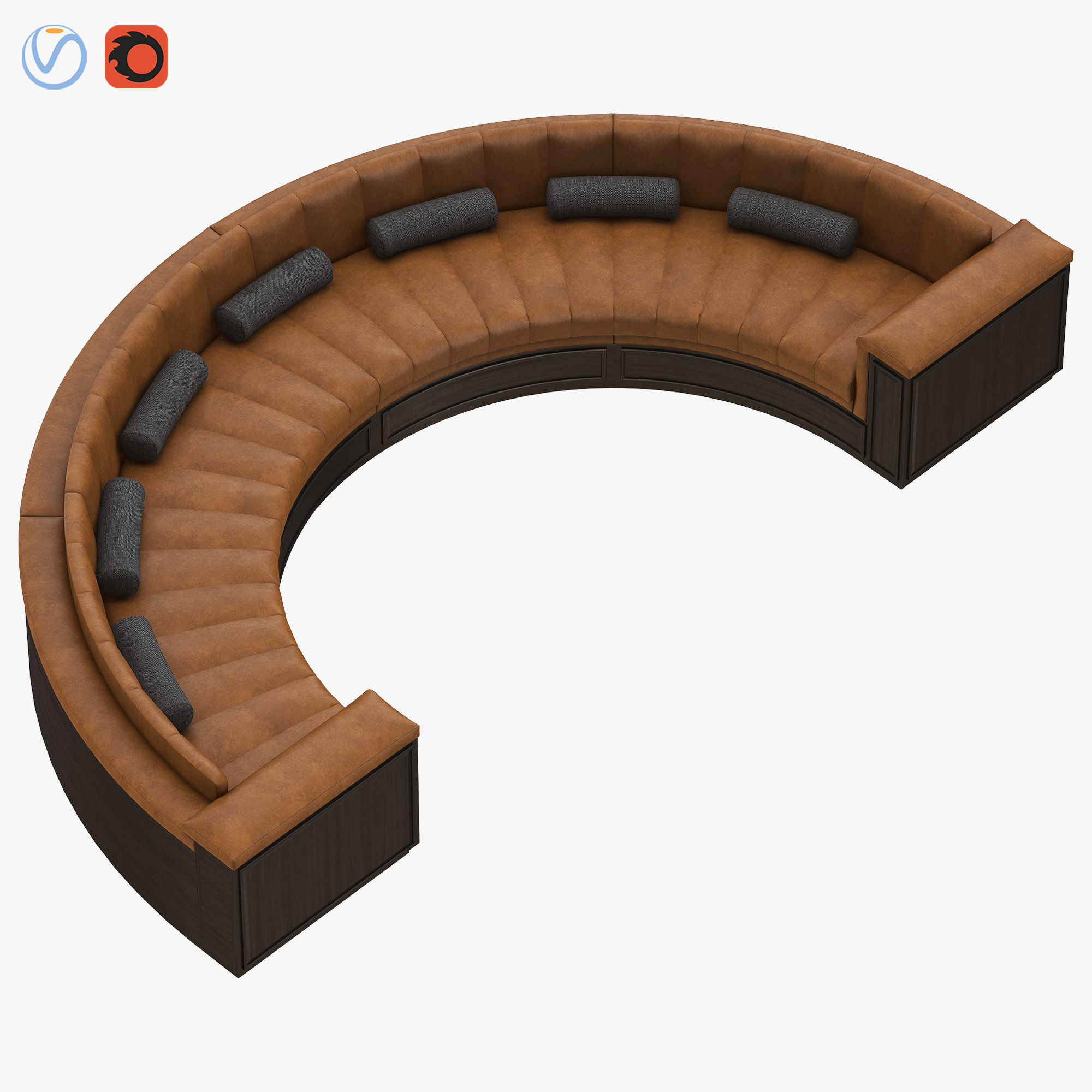 Half Round Seating 3D model | CGTrader