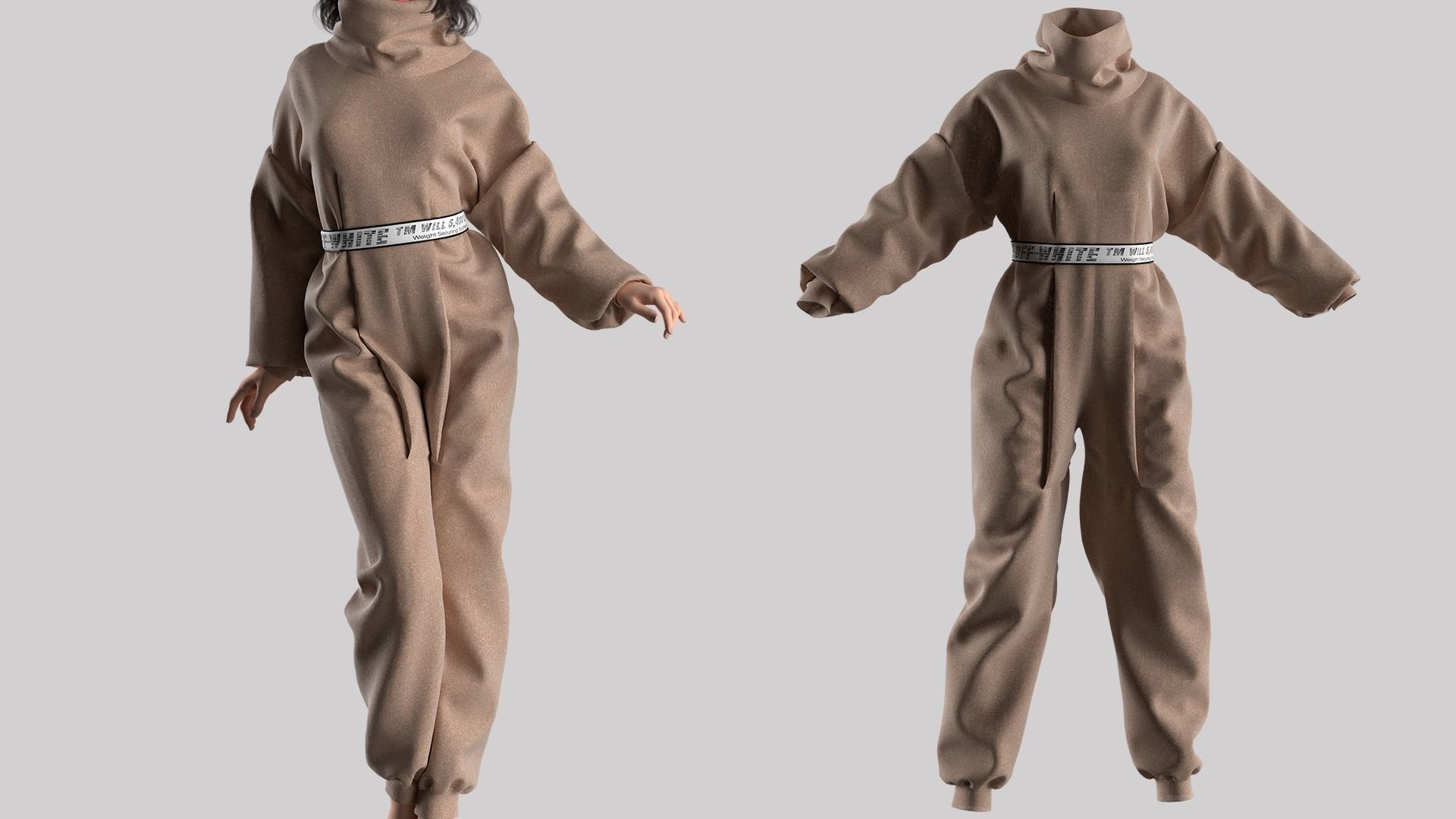 Female Street Jumpsuit Marvelous Designer Project 3D model | CGTrader