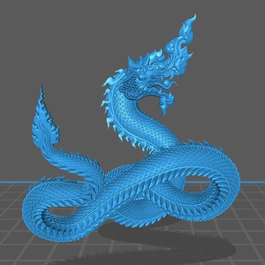 Phayanakh serpent Naga animals in Thai literature 3D model 3D printable ...