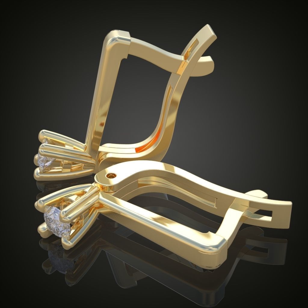 Exclusive Earrings model 3D printable model 0156-7 3D model 3D ...