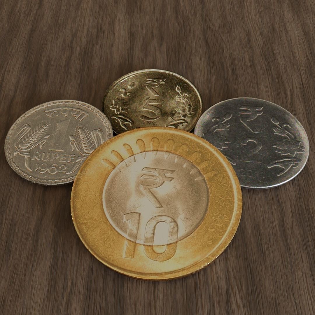 lowpoly Indian Coins free VR / AR / low-poly 3D model | CGTrader