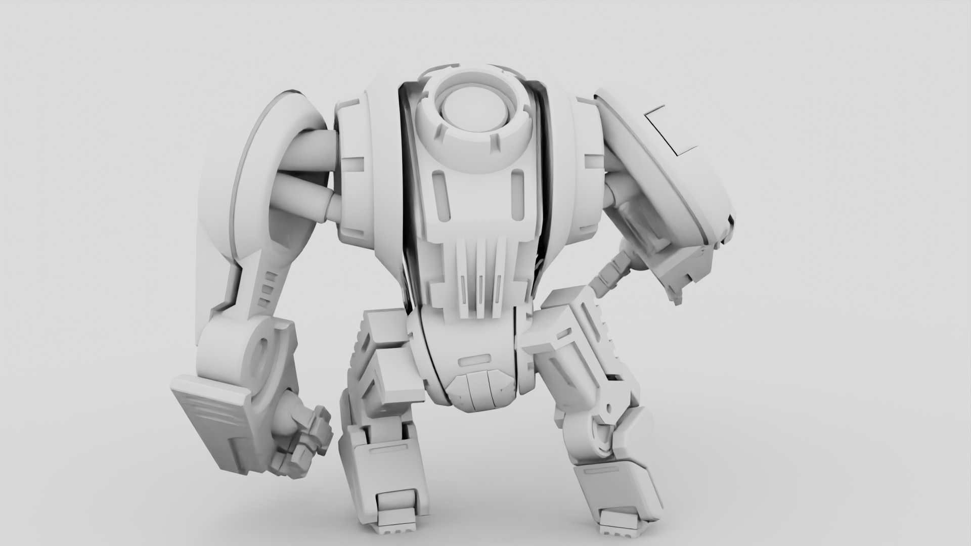 BATTLE GORILLA BOT RIGGED 3D model rigged | CGTrader