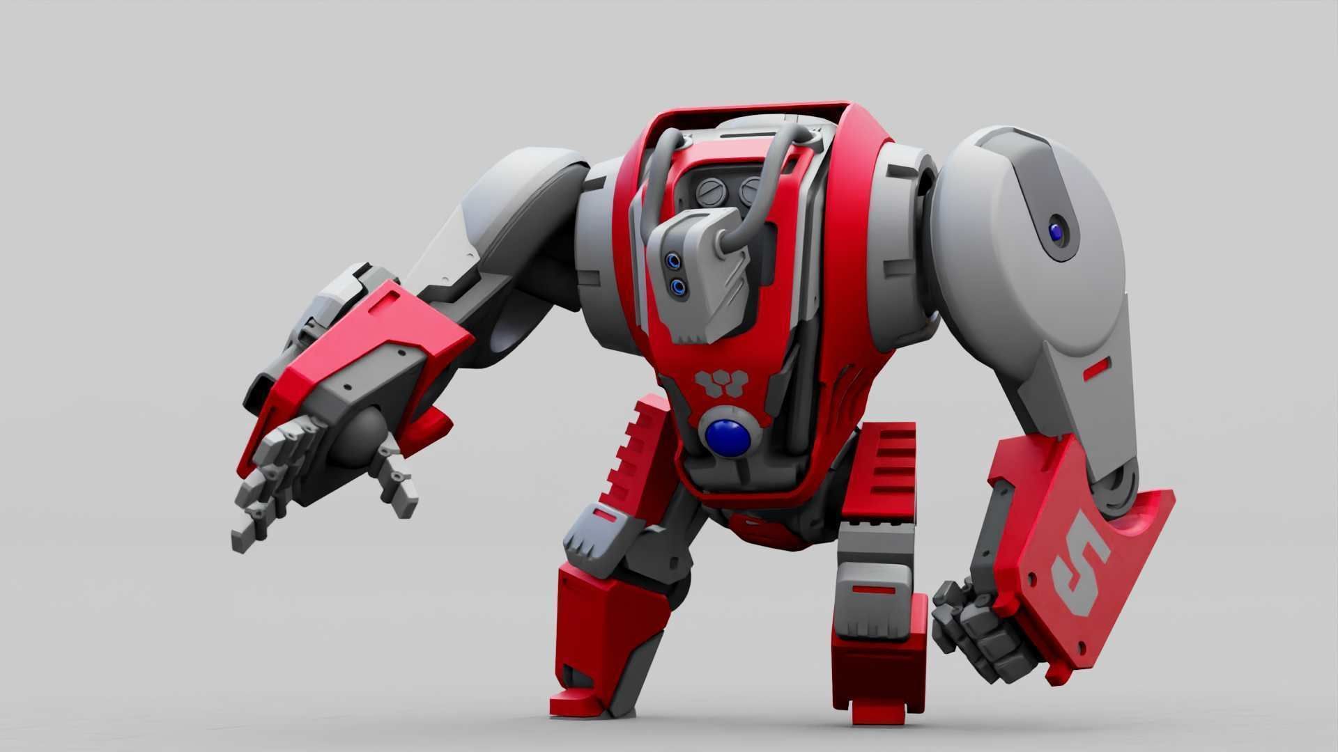 BATTLE GORILLA BOT RIGGED 3D model rigged | CGTrader
