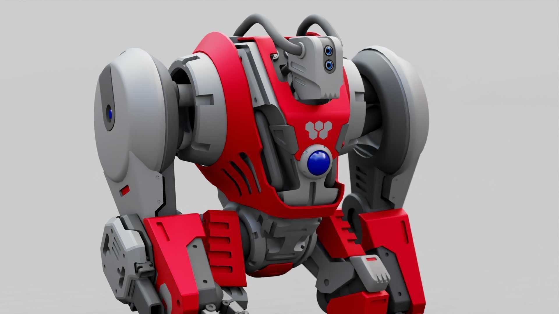 BATTLE GORILLA BOT RIGGED 3D model rigged | CGTrader