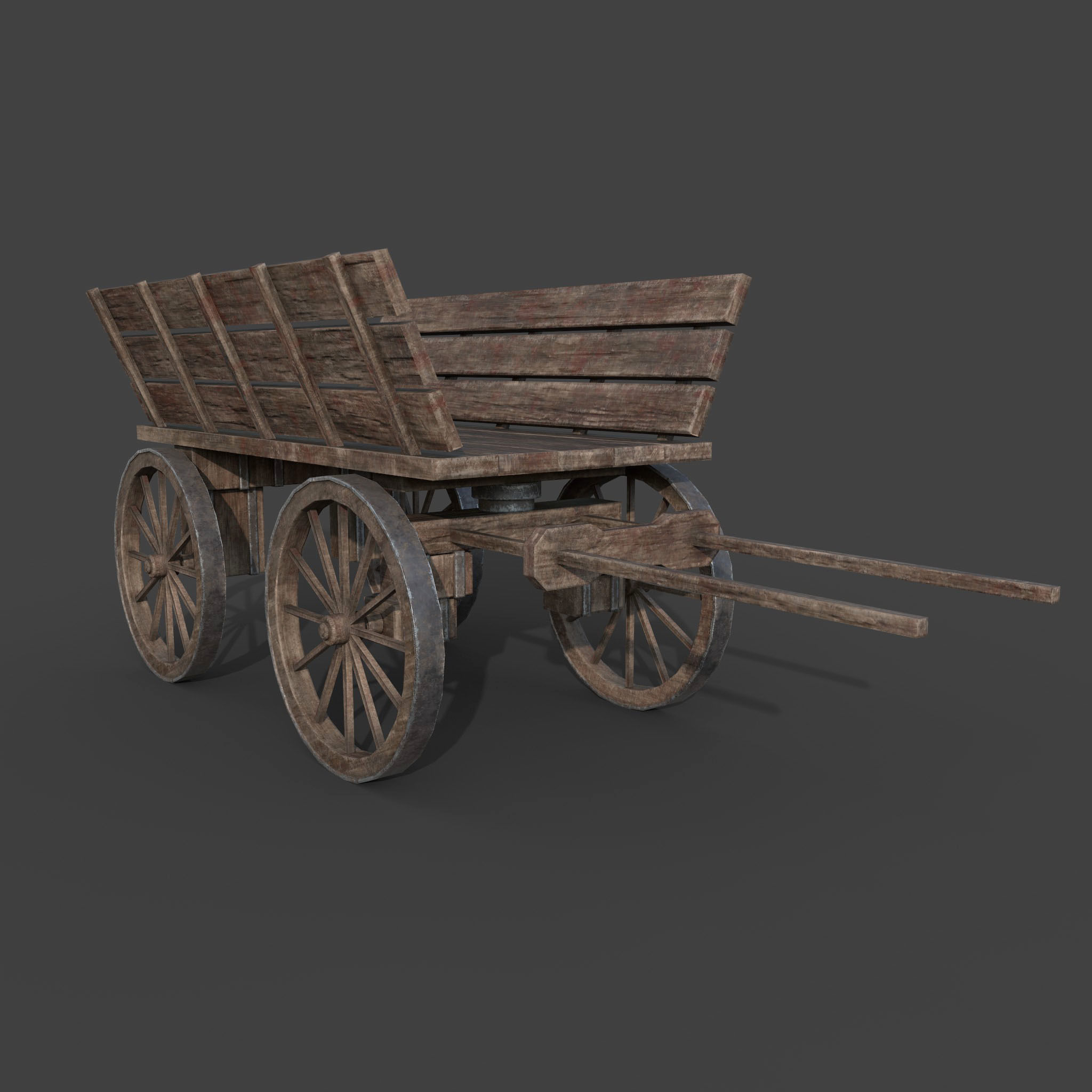 3D model MEDIEVAL WOODEN CART VR / AR / low-poly | CGTrader