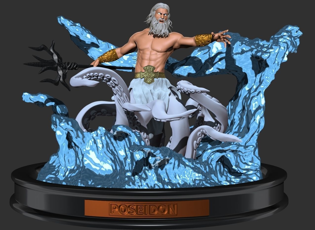 Greek mythology Poseidon 3D model 3D printable | CGTrader