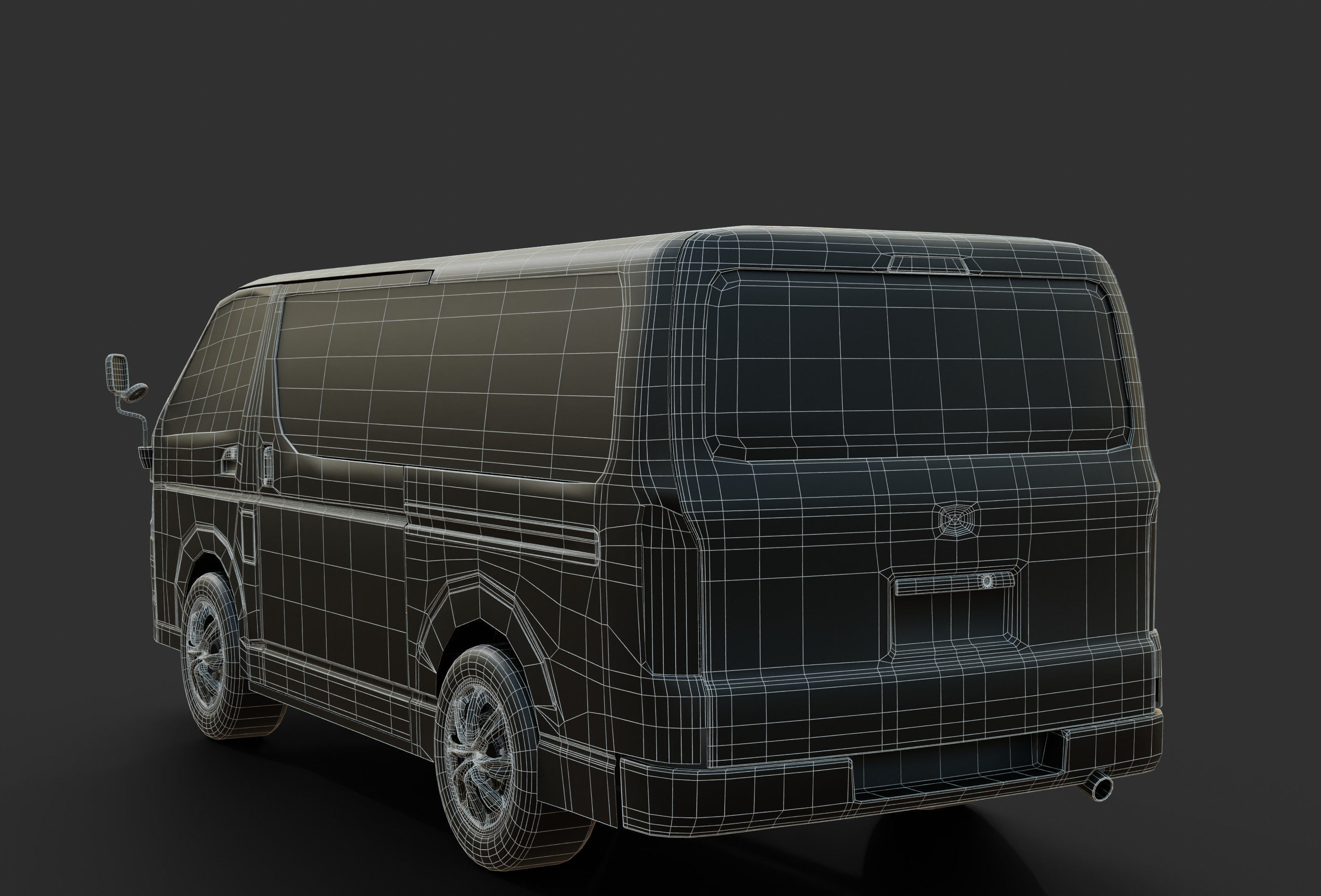 3D model Toyota hiace van car VR / AR / low-poly | CGTrader