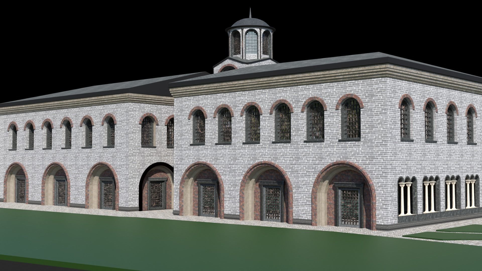 3D model boukoleon building with arches and windows VR / AR / low-poly ...