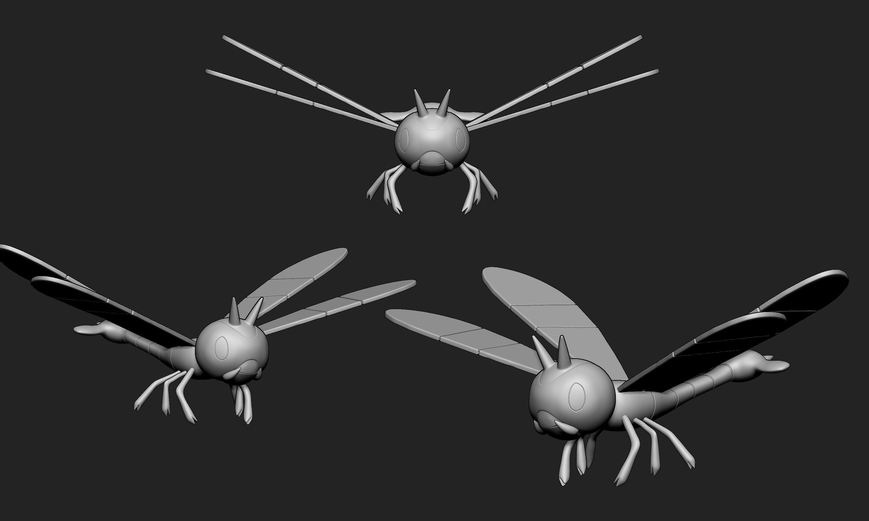 Pokemon - Yanma and Yanmega with base 3D model 3D printable | CGTrader