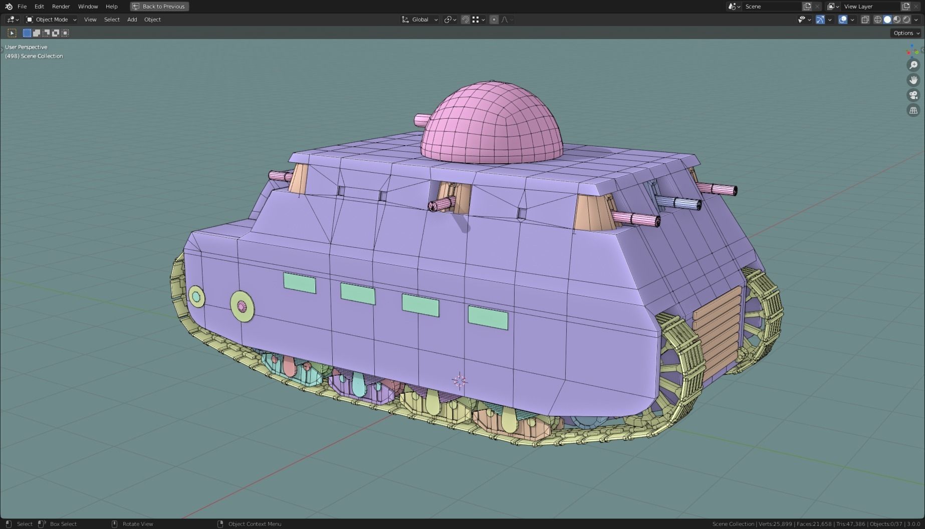 3D model FIAT2000 TANK BASE MESH VR / AR / low-poly | CGTrader