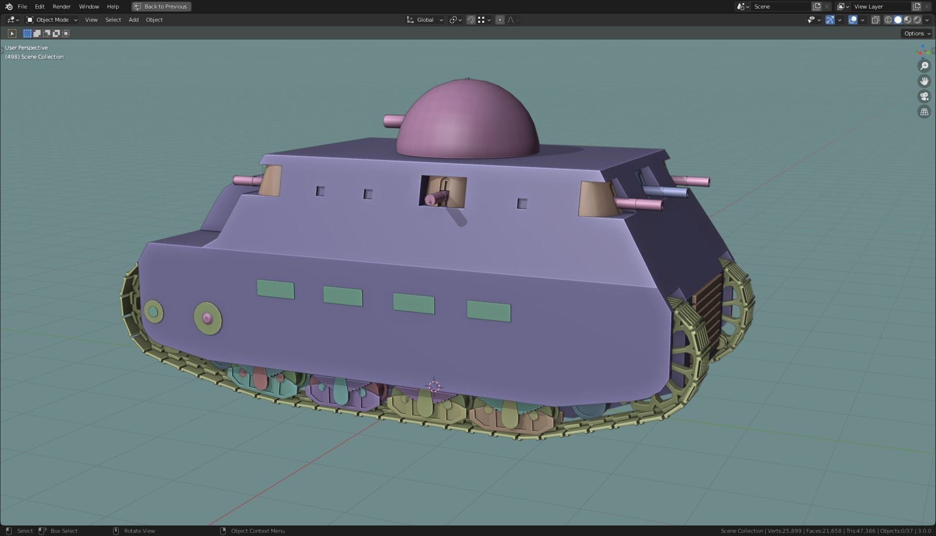 3D model FIAT2000 TANK BASE MESH VR / AR / low-poly | CGTrader