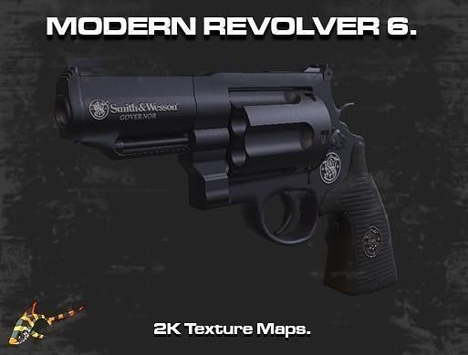 3D model Modern Revolver 6 VR / AR / low-poly | CGTrader