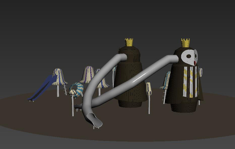 Wooden Owl Playground Set 3D model | CGTrader