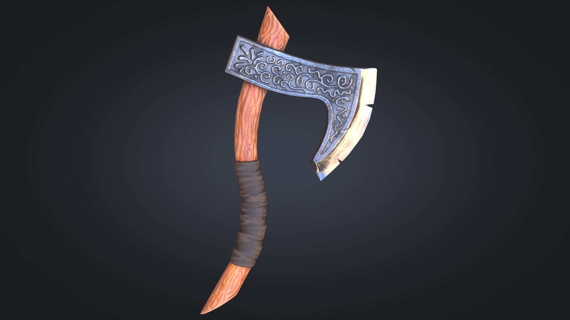 3D model Viking Axe Warrior Melee Weapon for Games Unity Unreal Engine ...