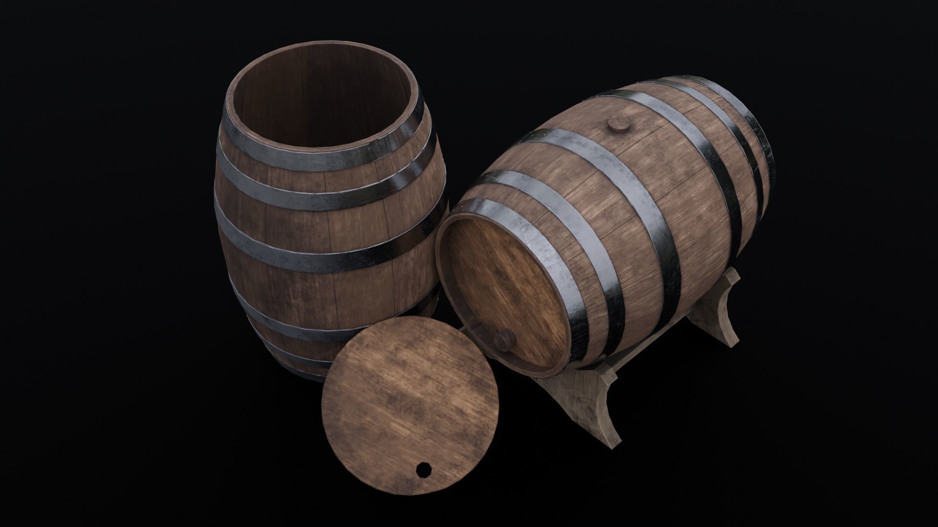 Wood-Barrel LowPoly free VR / AR / low-poly 3D model | CGTrader