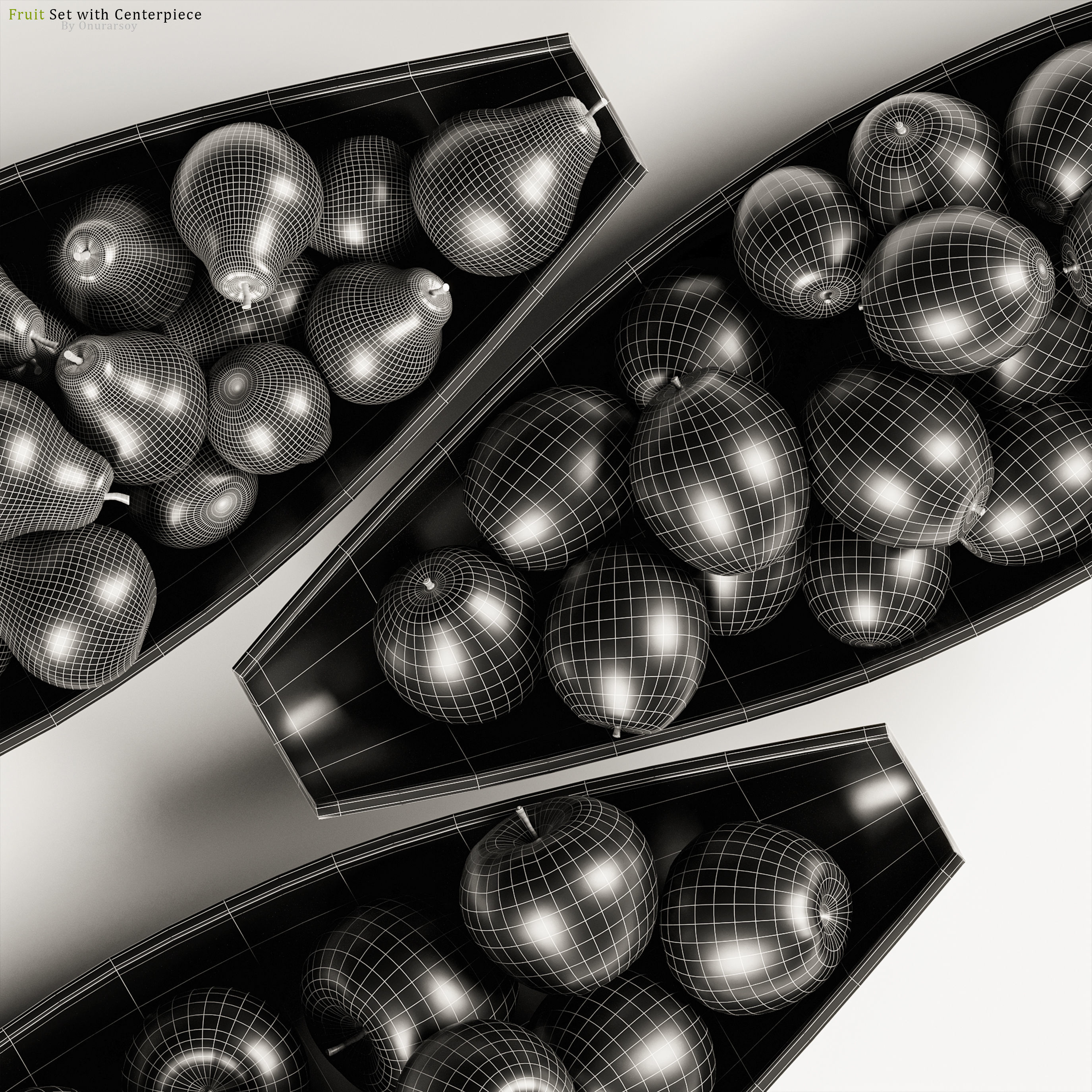 Centerpiece with Fruit Set 3D model | CGTrader