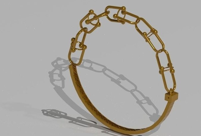jewelry gold bracelet with chain links 3D model | CGTrader