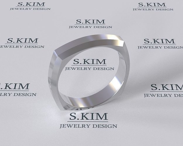 Square wedding ring many sizes 3D model 3D printable | CGTrader