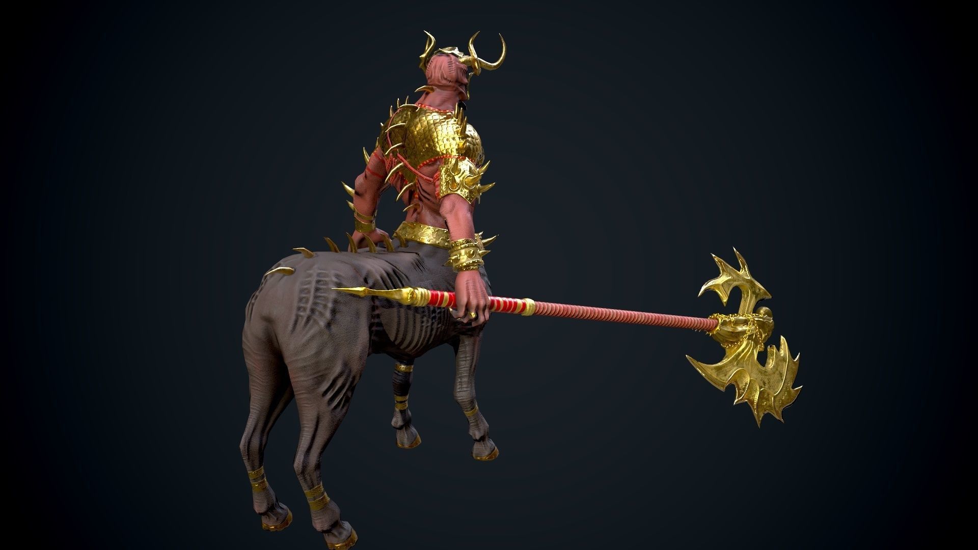 3D model Centaur with axe VR / AR / low-poly | CGTrader