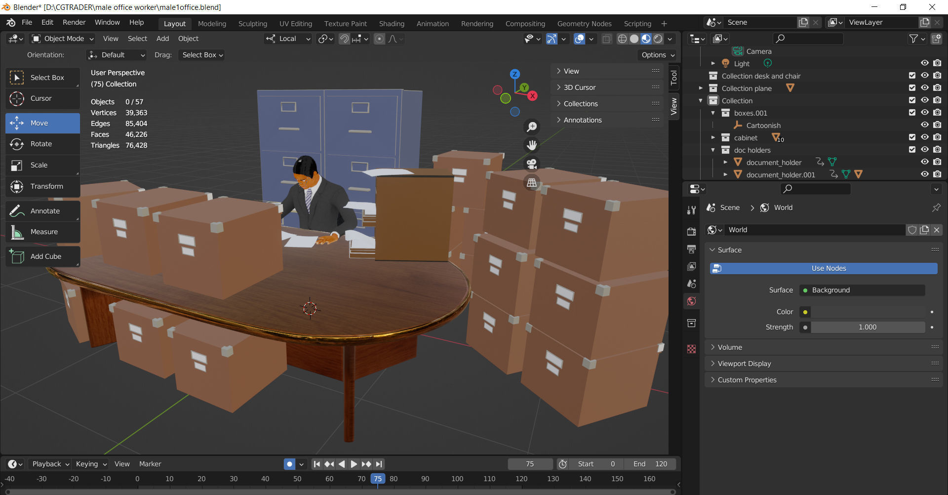 Male Office Worker 3D model animated rigged | CGTrader