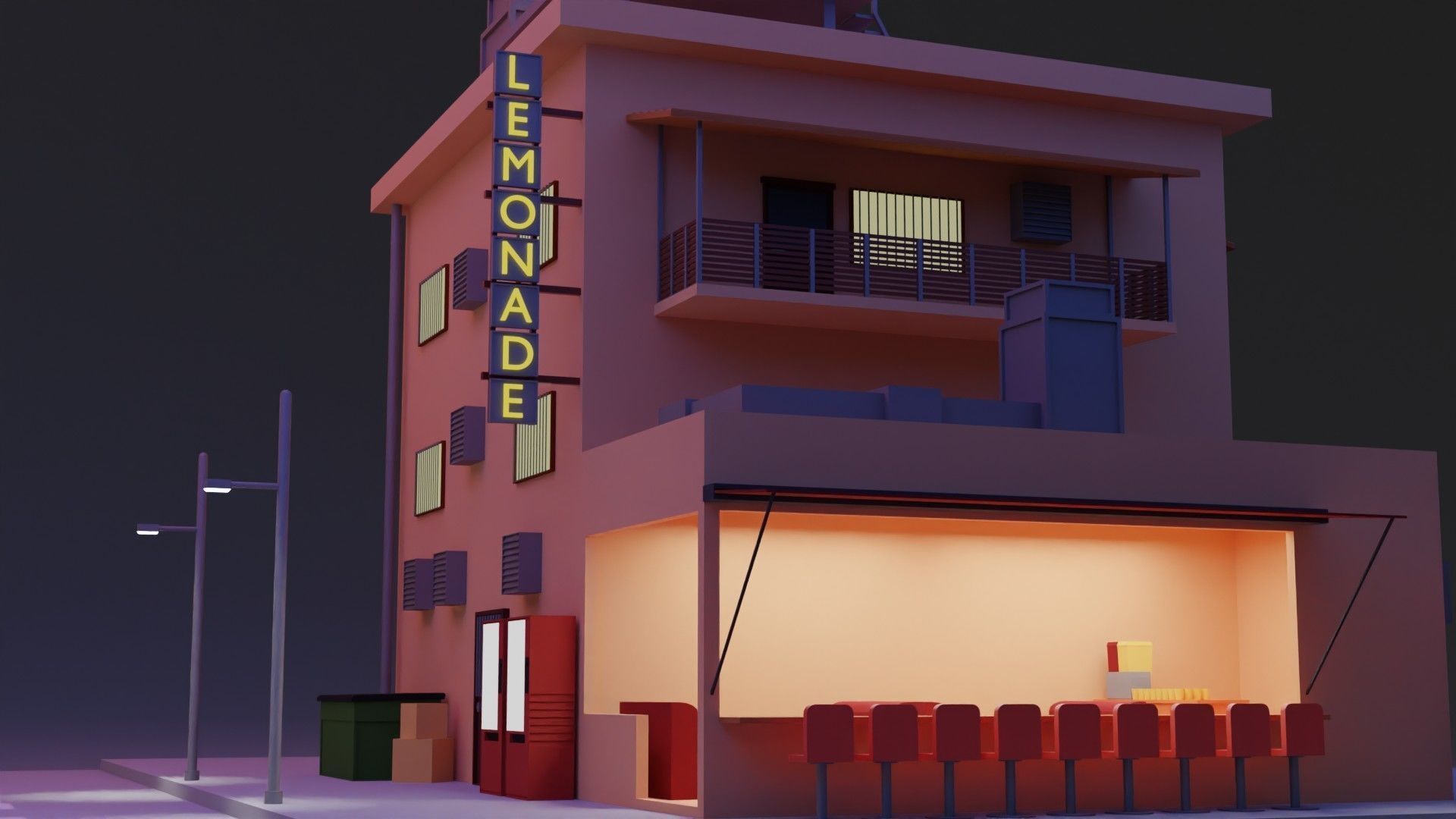 3D model lemonade city ready for animation VR / AR / low-poly | CGTrader