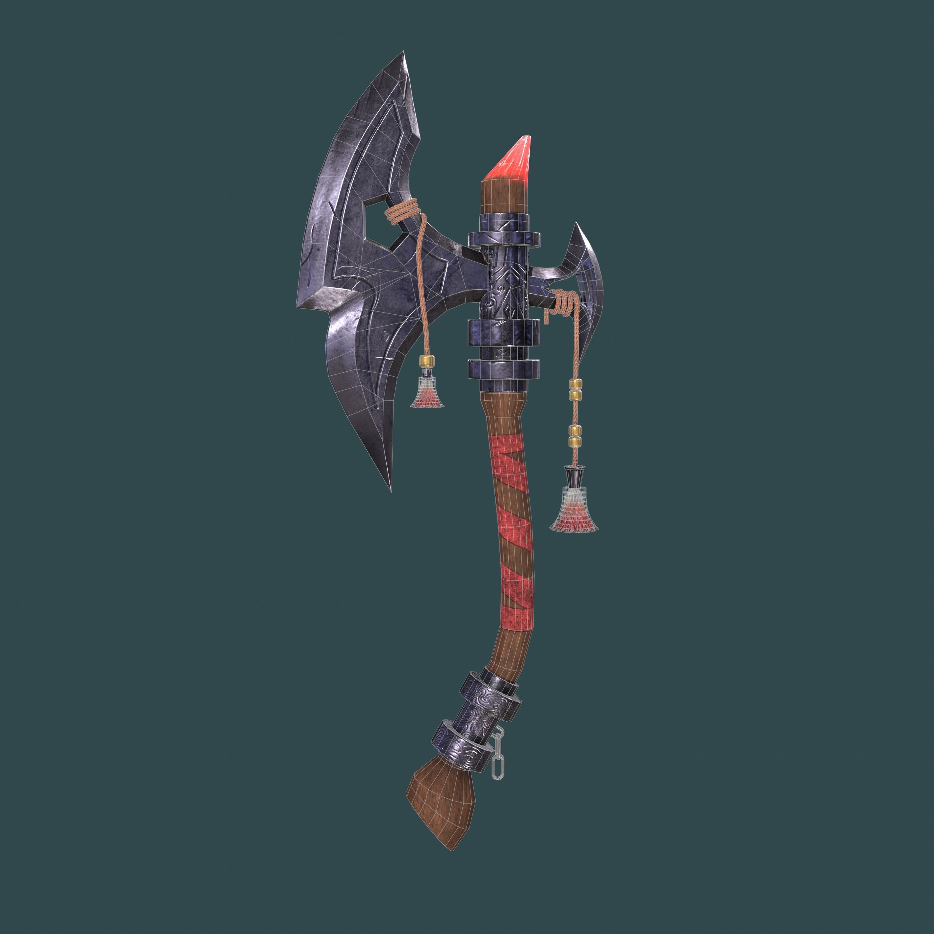 3d Model Stylized Axe Game Asset Vr Ar Low Poly Cgtrader