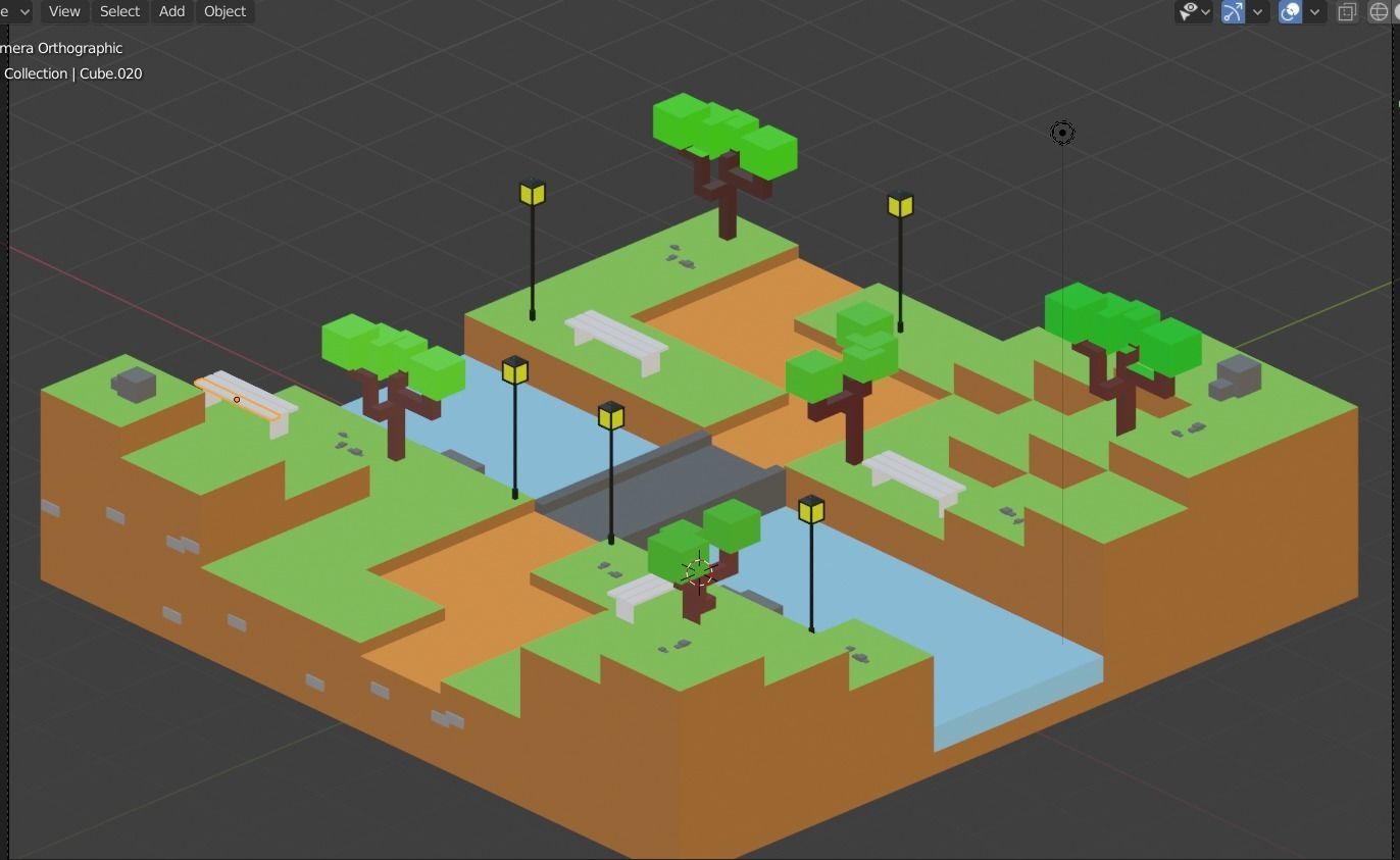 3D model Low Poly Park Model city in unity VR / AR / low-poly | CGTrader