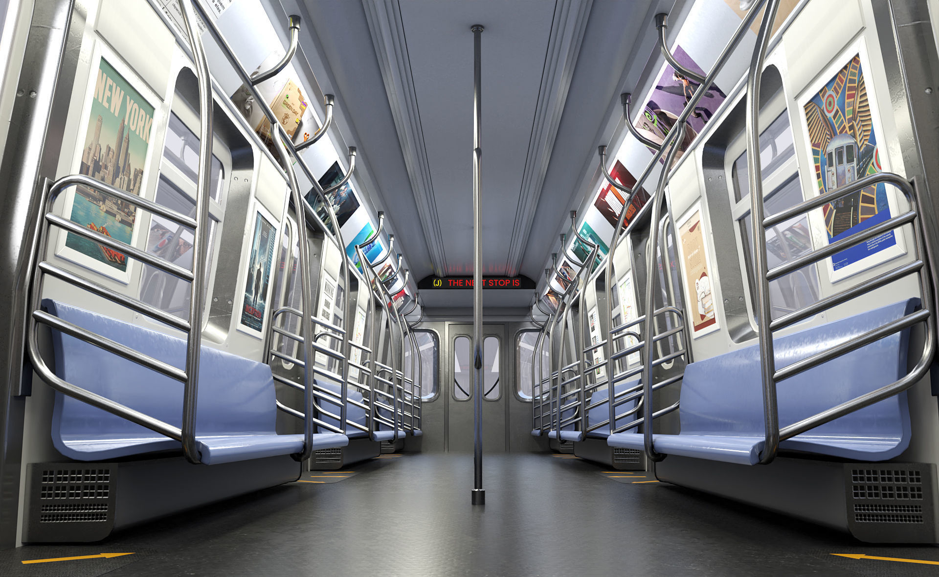 3D model Subway train with interior VR / AR / low-poly | CGTrader