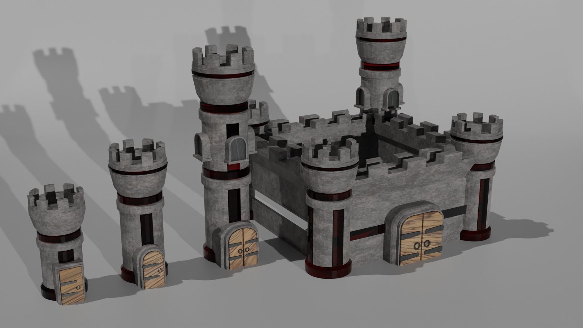 3D model tower defance game ready low poly tower pack VR / AR / low ...