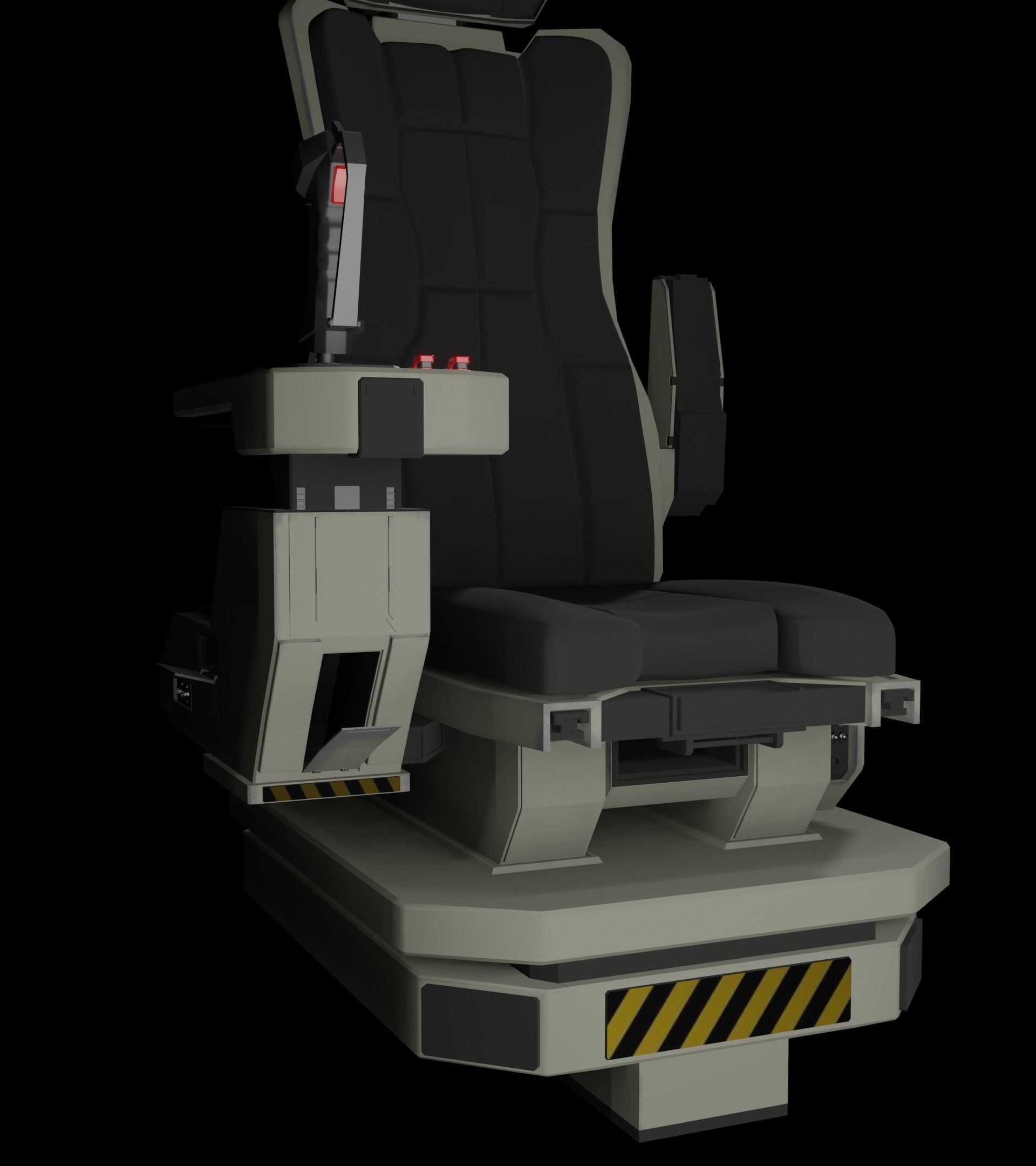 Sci-Fi Pilot-Command Chair 3D model rigged | CGTrader