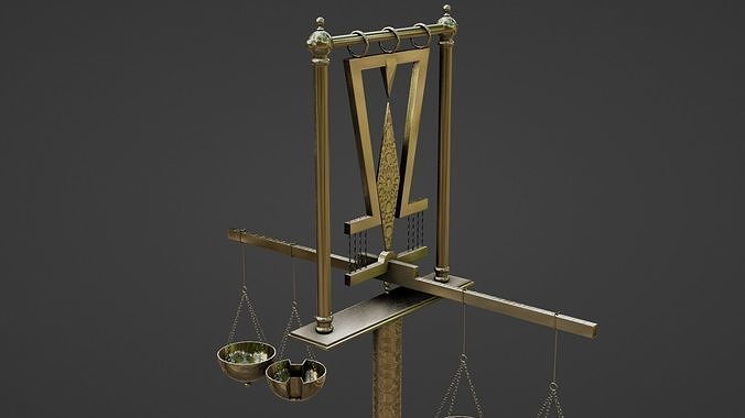 3D model Scales balance scale with two pots VR / AR / low-poly | CGTrader