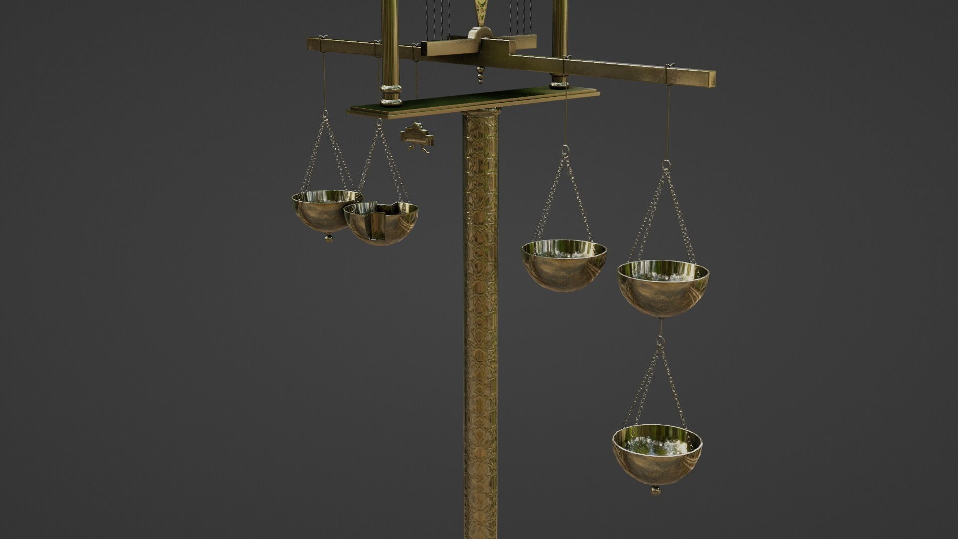3D model Scales balance scale with two pots VR / AR / low-poly | CGTrader