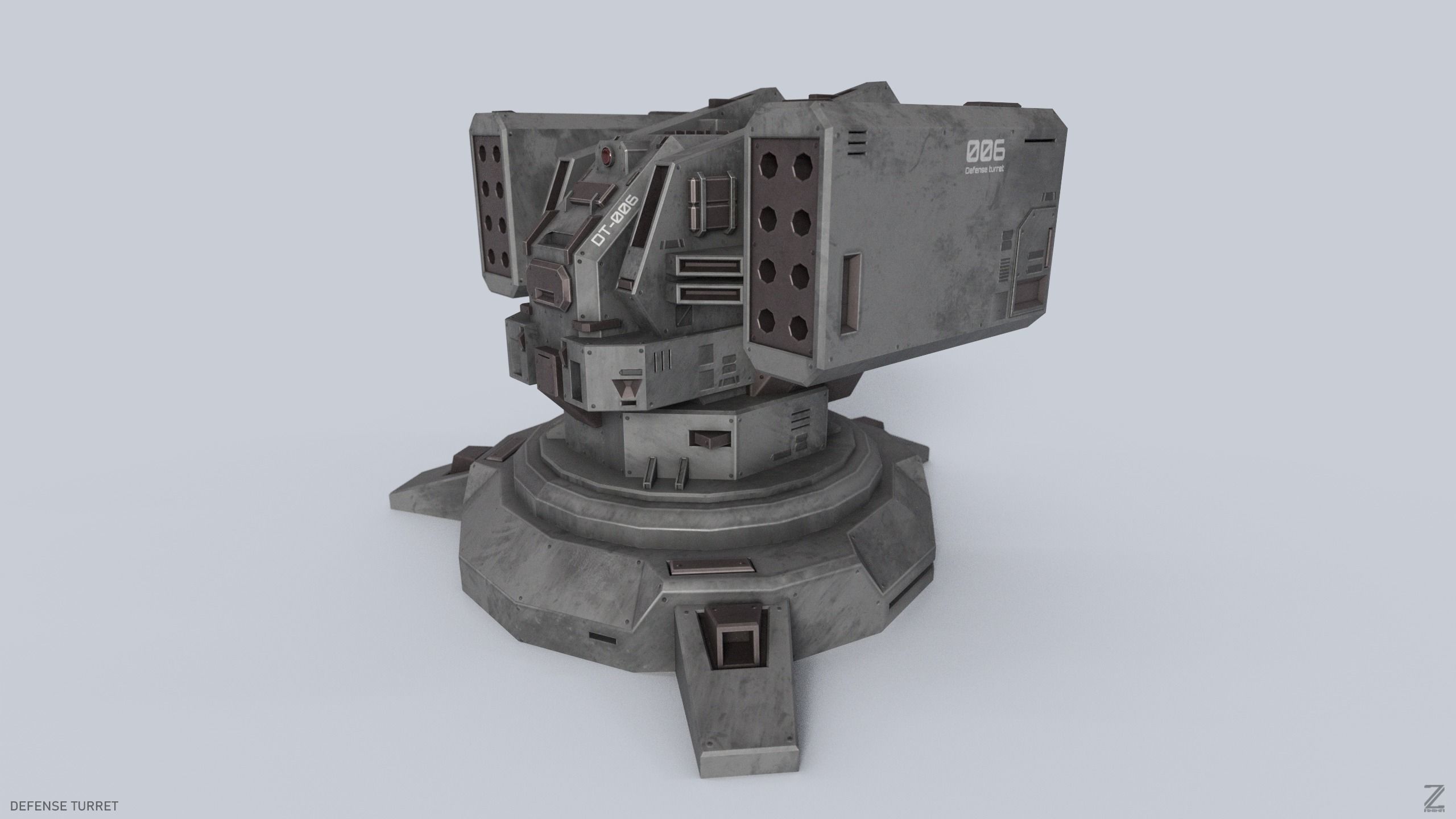 3D model Defense turret VR / AR / low-poly | CGTrader