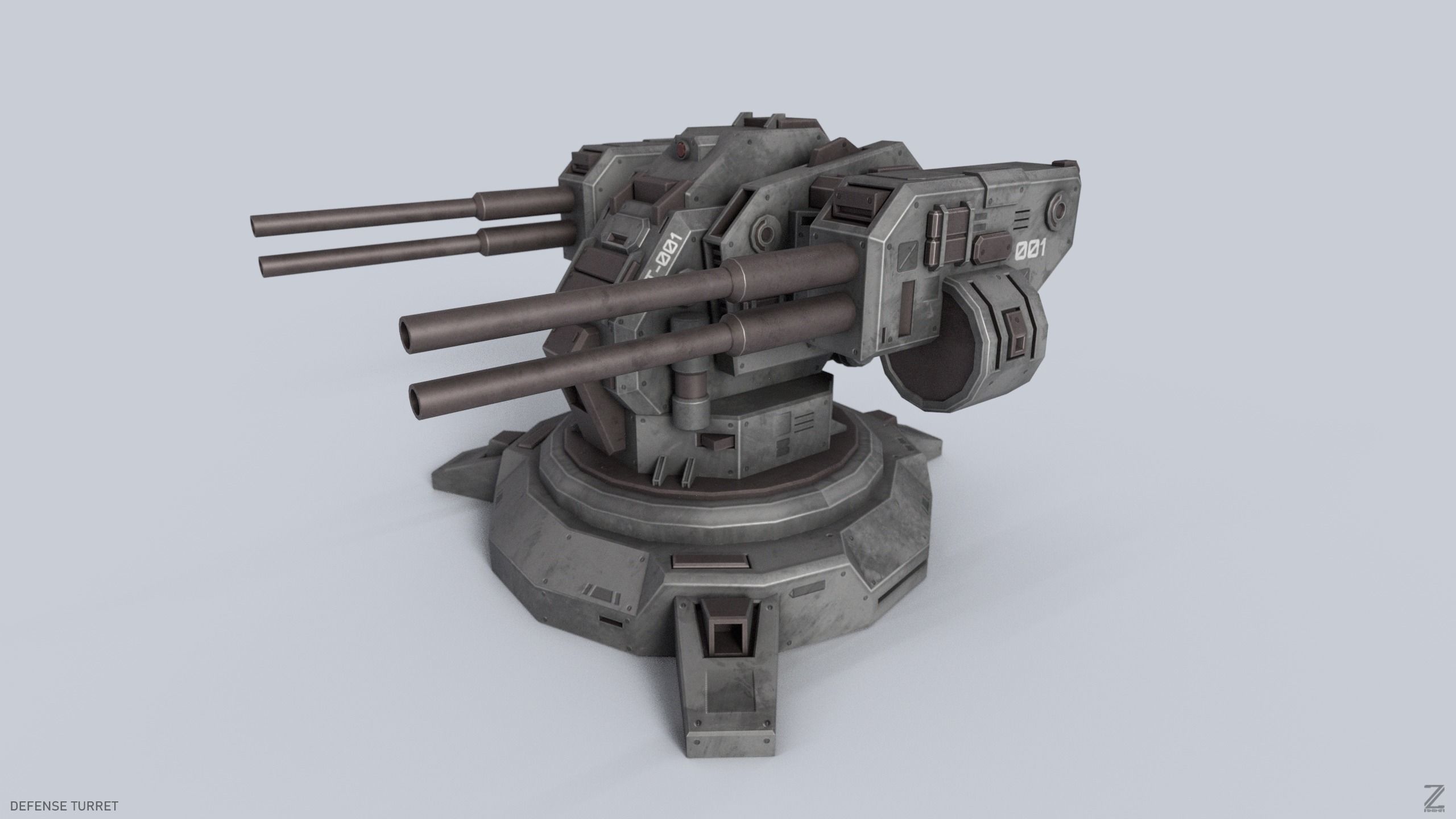 Defense turret collection VR / AR / low-poly | CGTrader