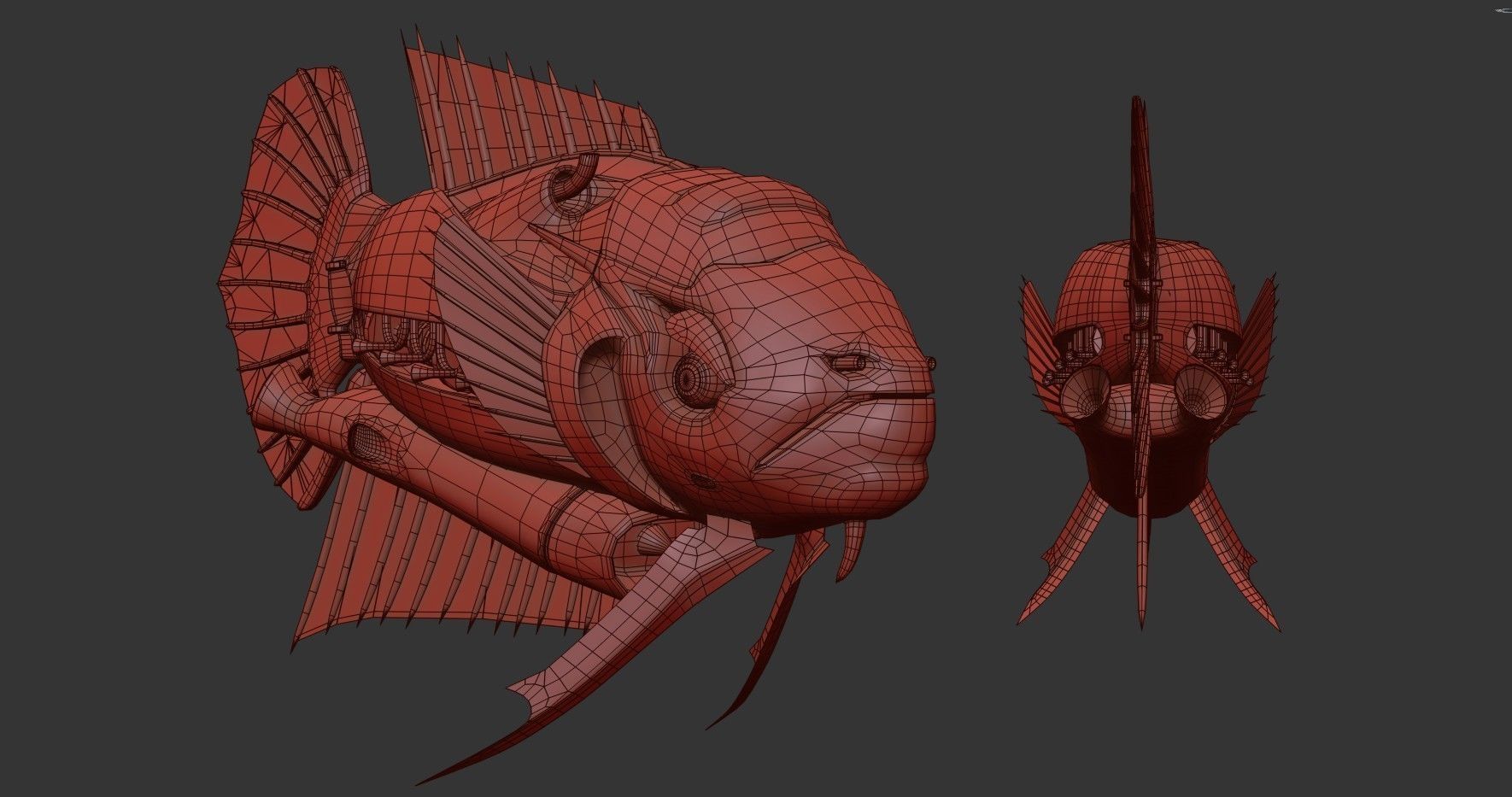 3D model Sci-fi Robot Fish Pack VR / AR / low-poly | CGTrader