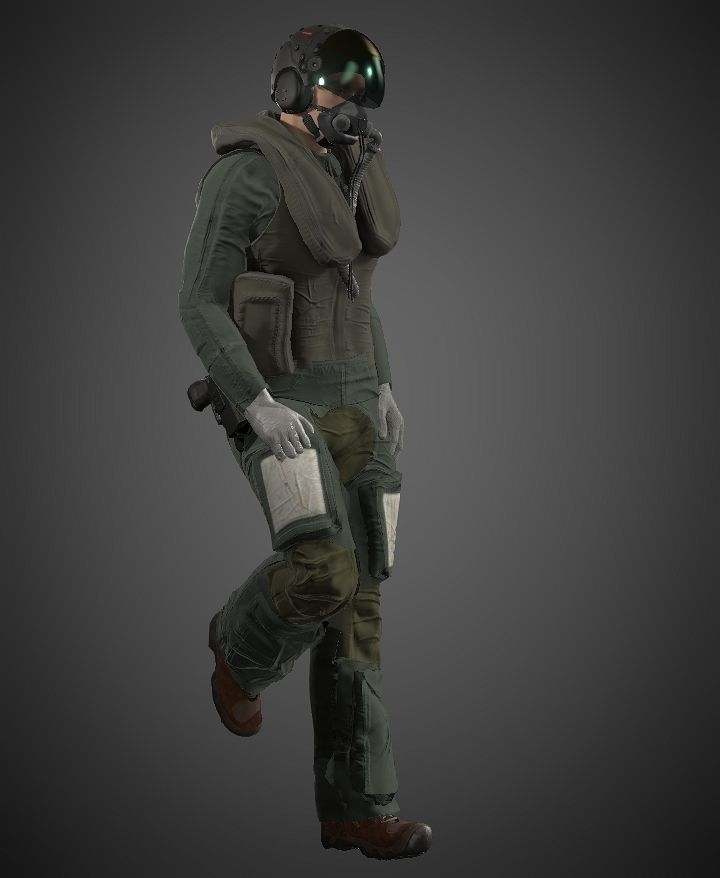 pilot F-35 suit 3D model rigged | CGTrader
