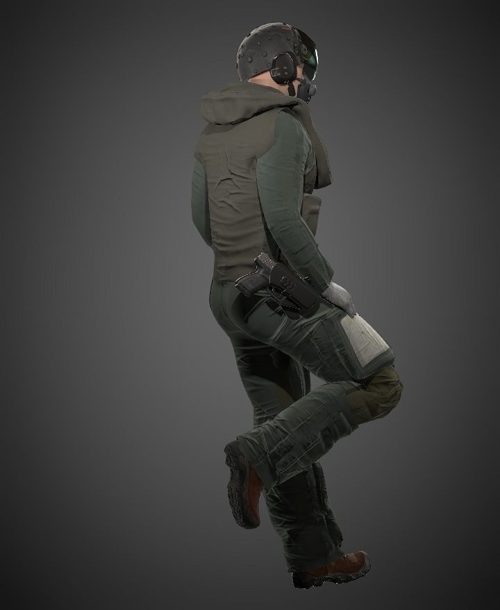 Pilot F-35 Suit 3D model rigged | CGTrader