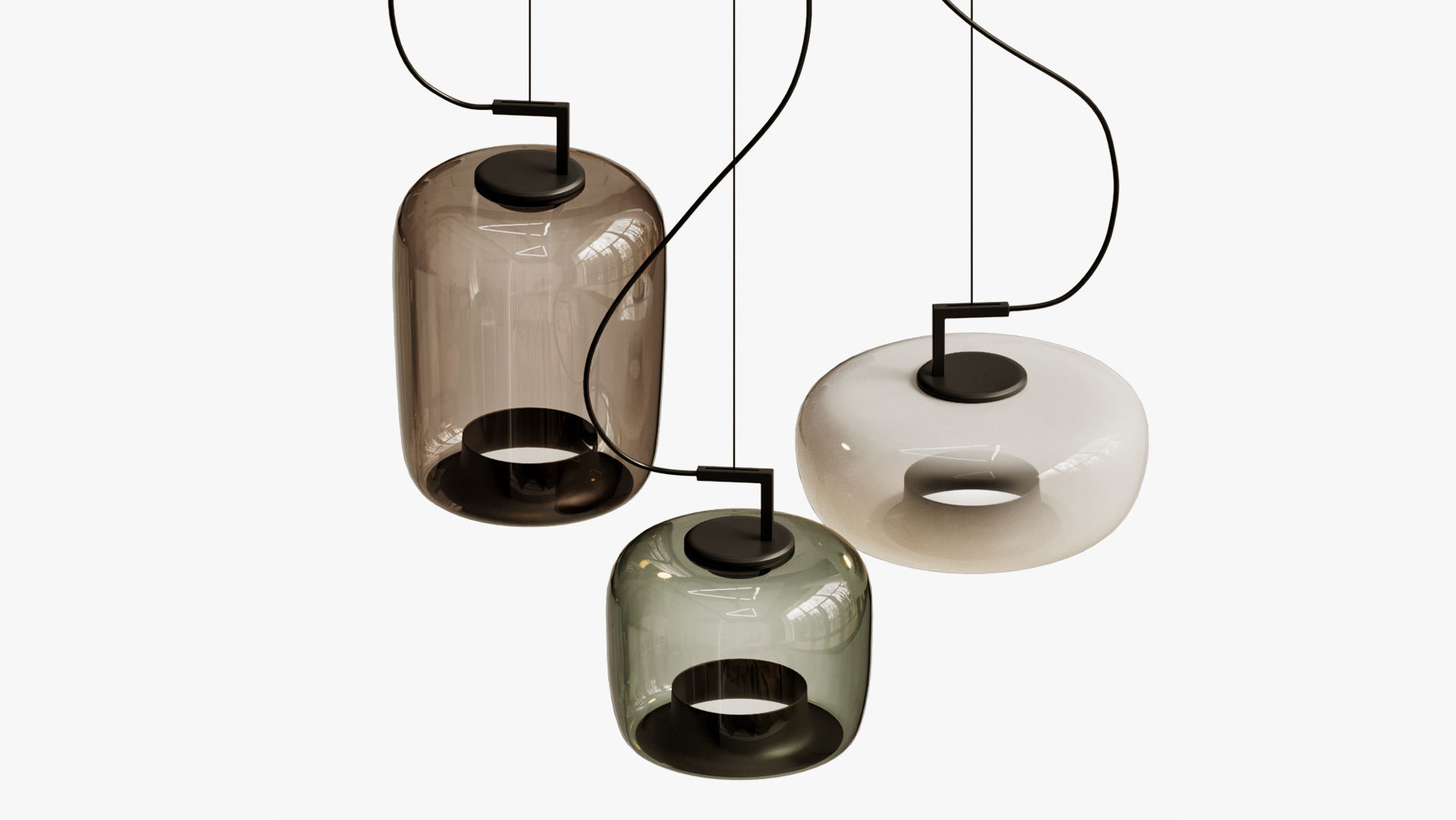 Brokis Brokisled Glass Pendant Lamp Double 3D model | CGTrader