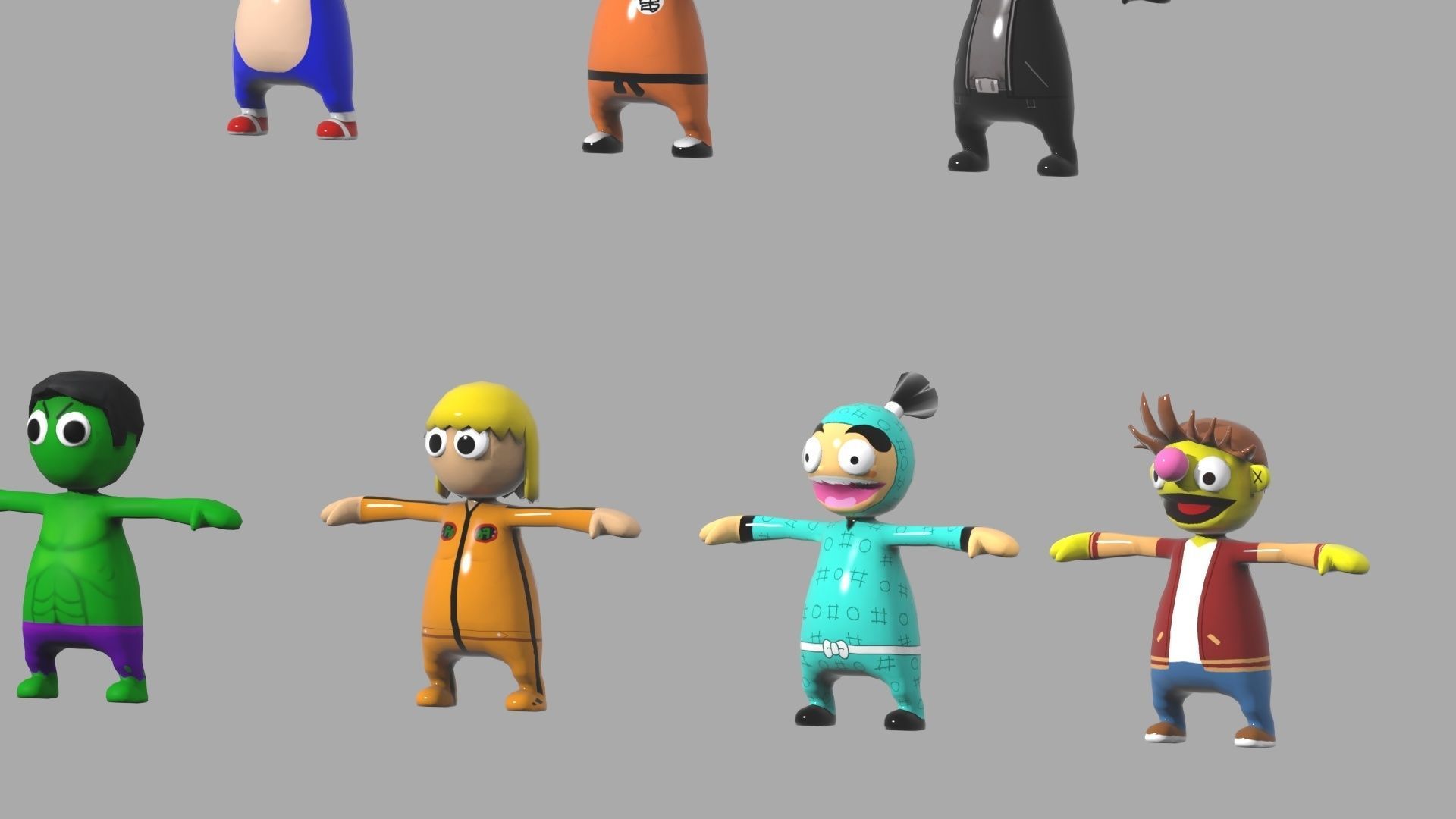3D model Hyper Casual Character Set VR / AR / low-poly | CGTrader