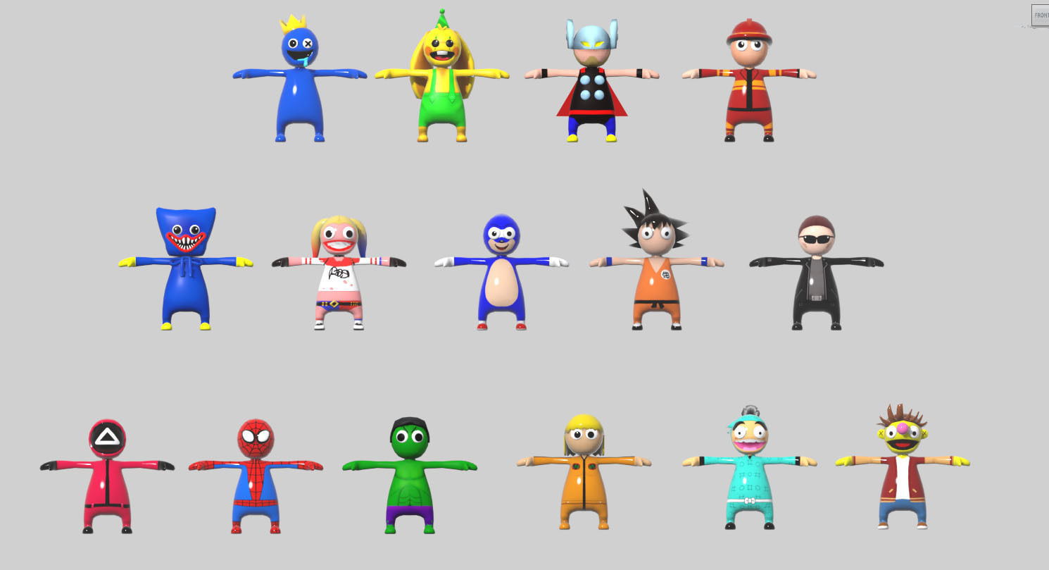 3D model Hyper Casual Character Set VR / AR / low-poly | CGTrader