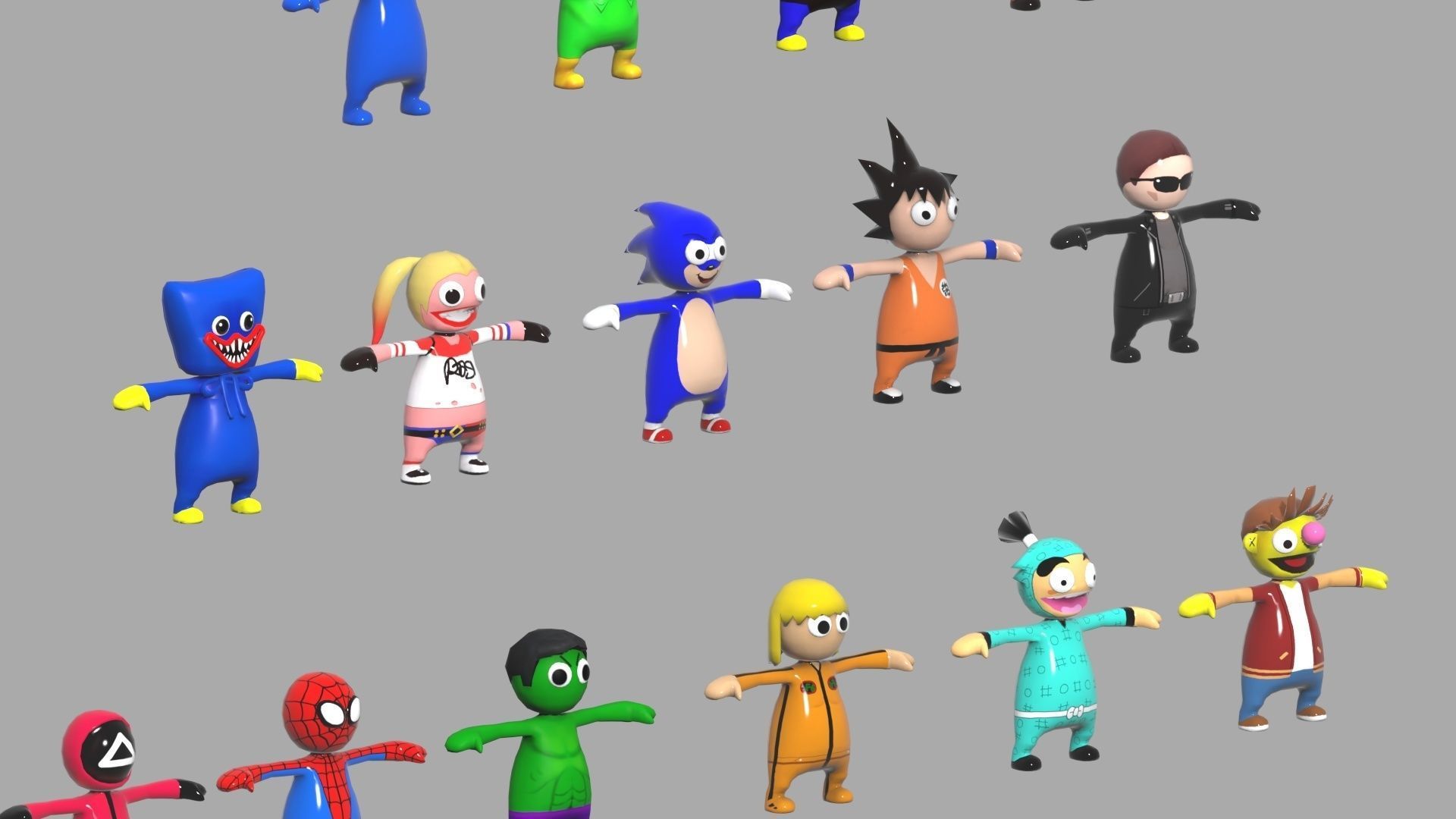 3D model Hyper Casual Character Set VR / AR / low-poly | CGTrader