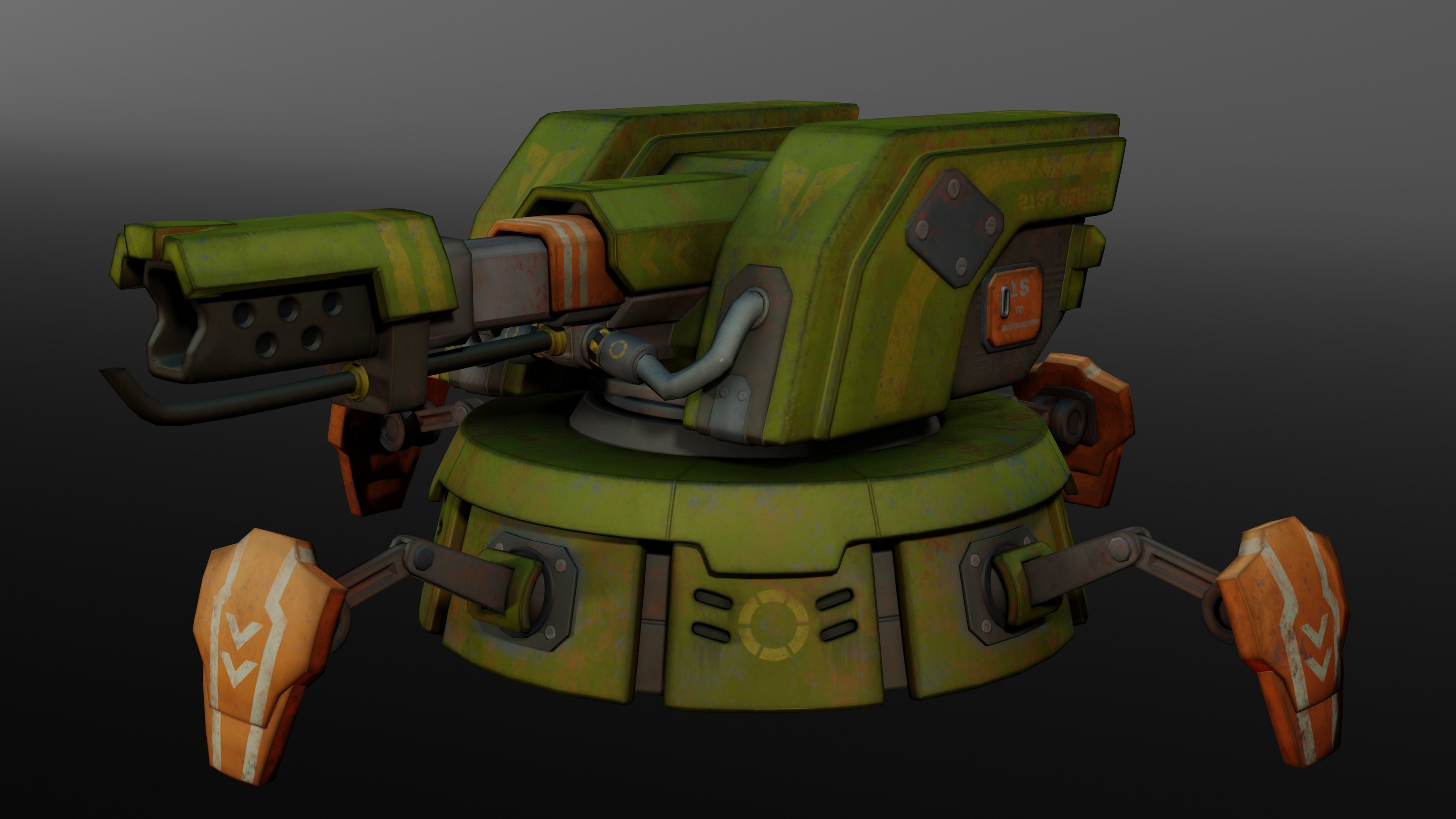 3D model Flamethrower Turret VR / AR / low-poly | CGTrader