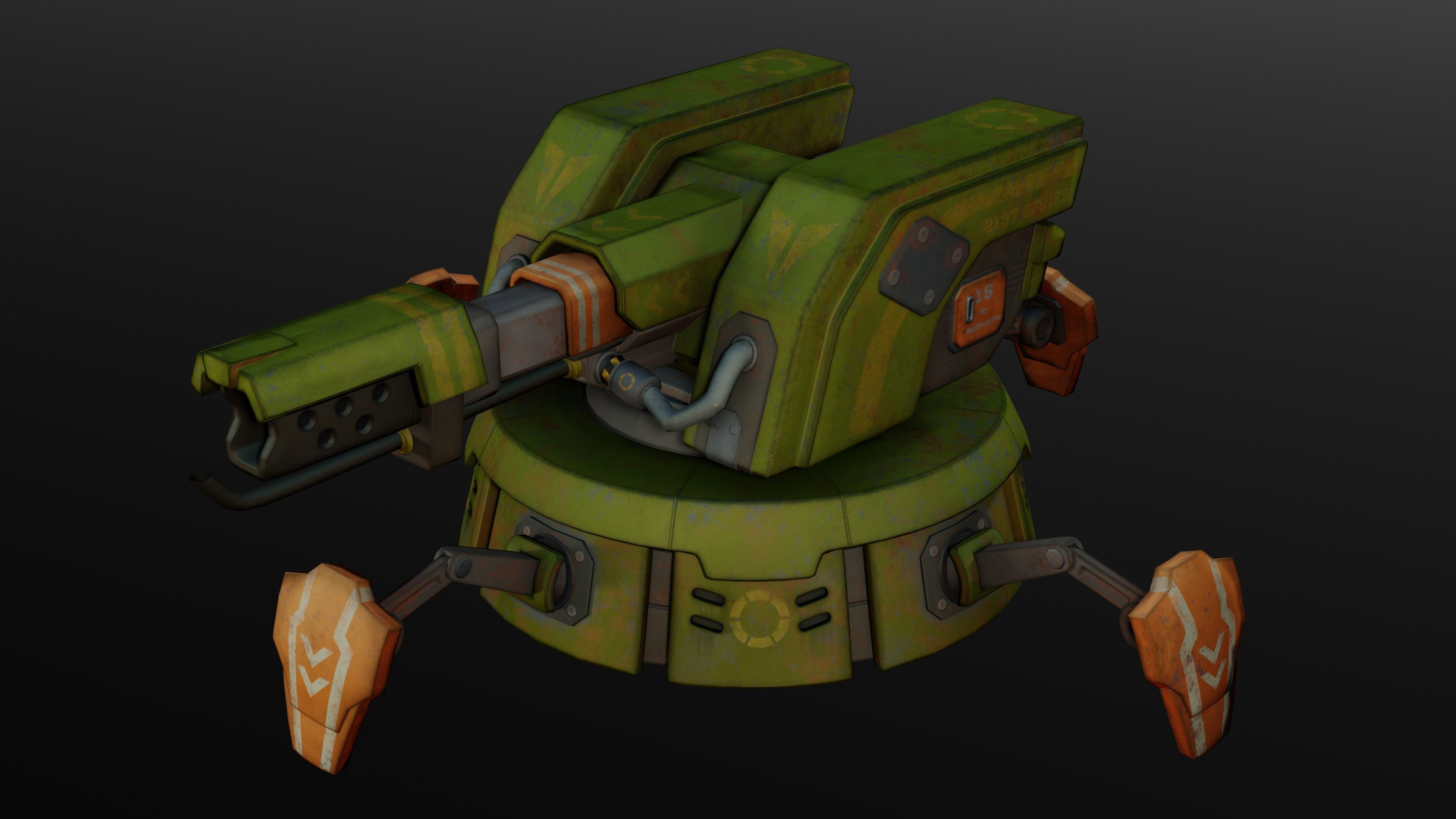 3D model Flamethrower Turret VR / AR / low-poly | CGTrader