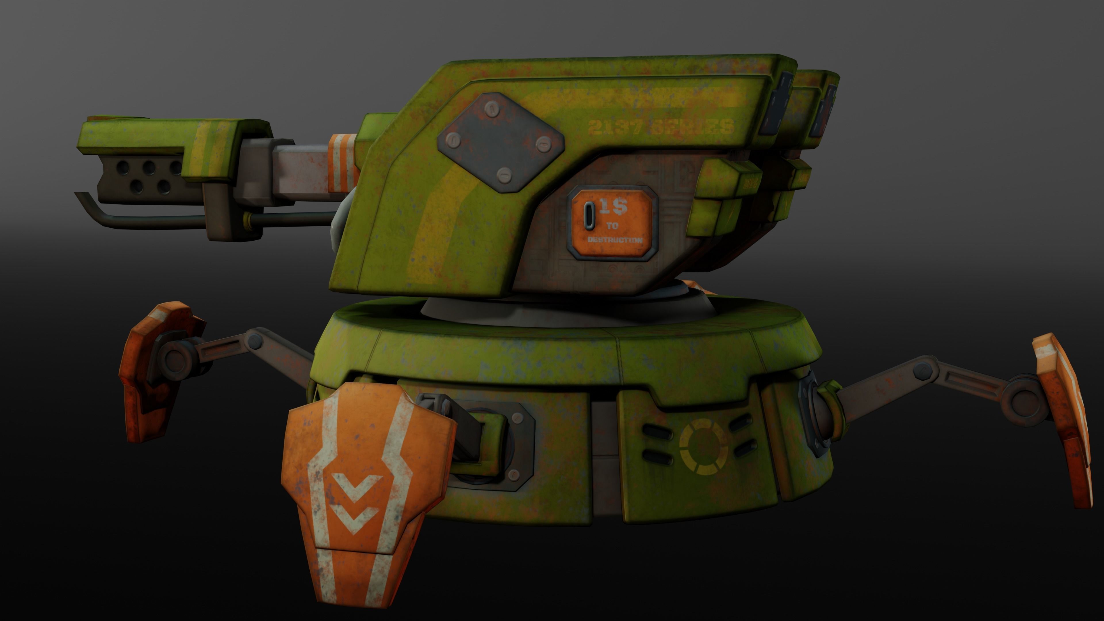 3D model Flamethrower Turret VR / AR / low-poly | CGTrader