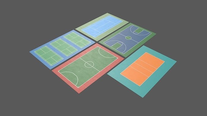 3D model PBR Multi Sports Game Court Floor VR / AR / low-poly | CGTrader